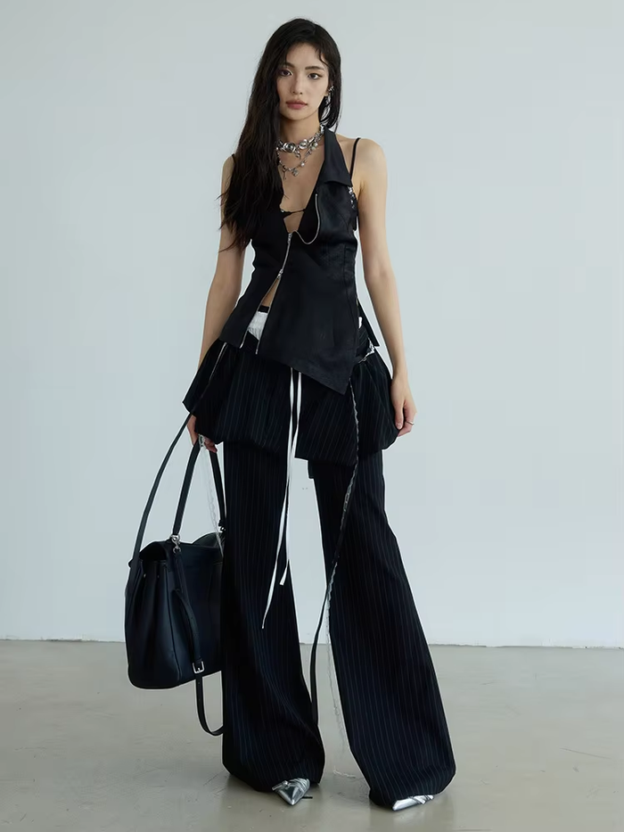 Meetah Skirt Waist Bellbottom Pants